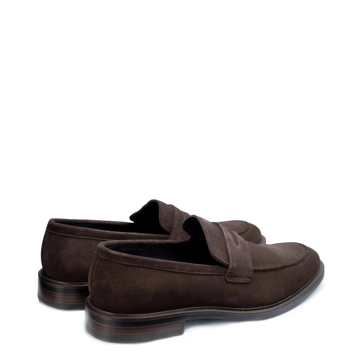 Men's John White Banff Leather Penny Loafer Shoes - Brown Suede – Eye ...